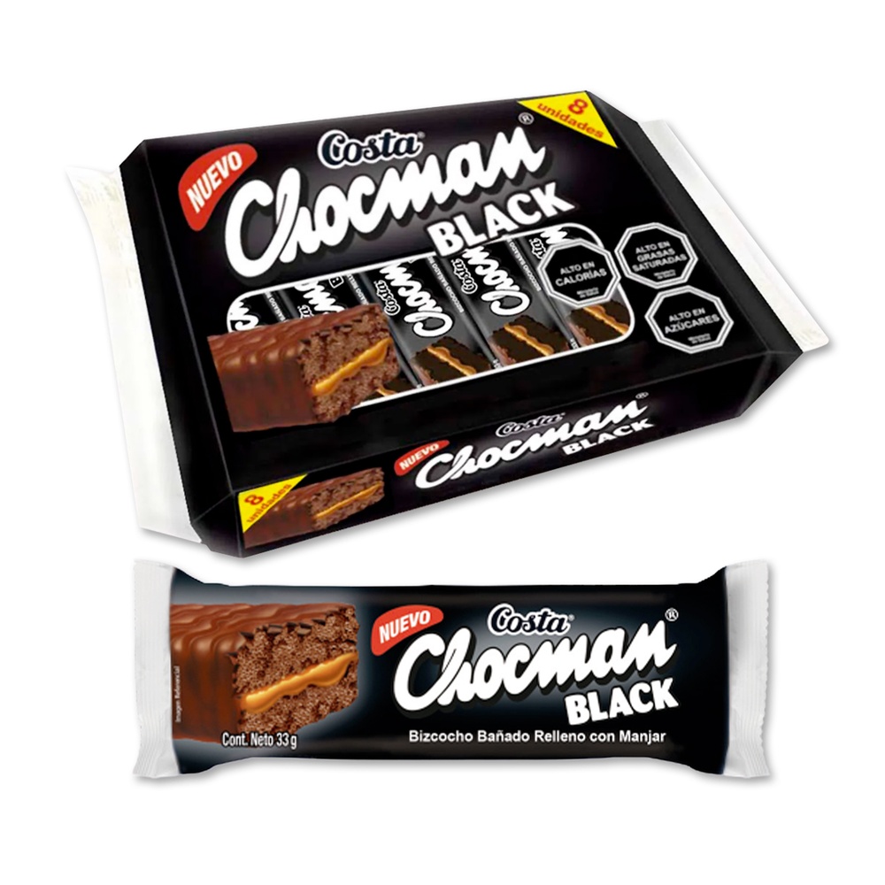 Bizcocho bañado Chocman Black 32uni x33g – ESPOL